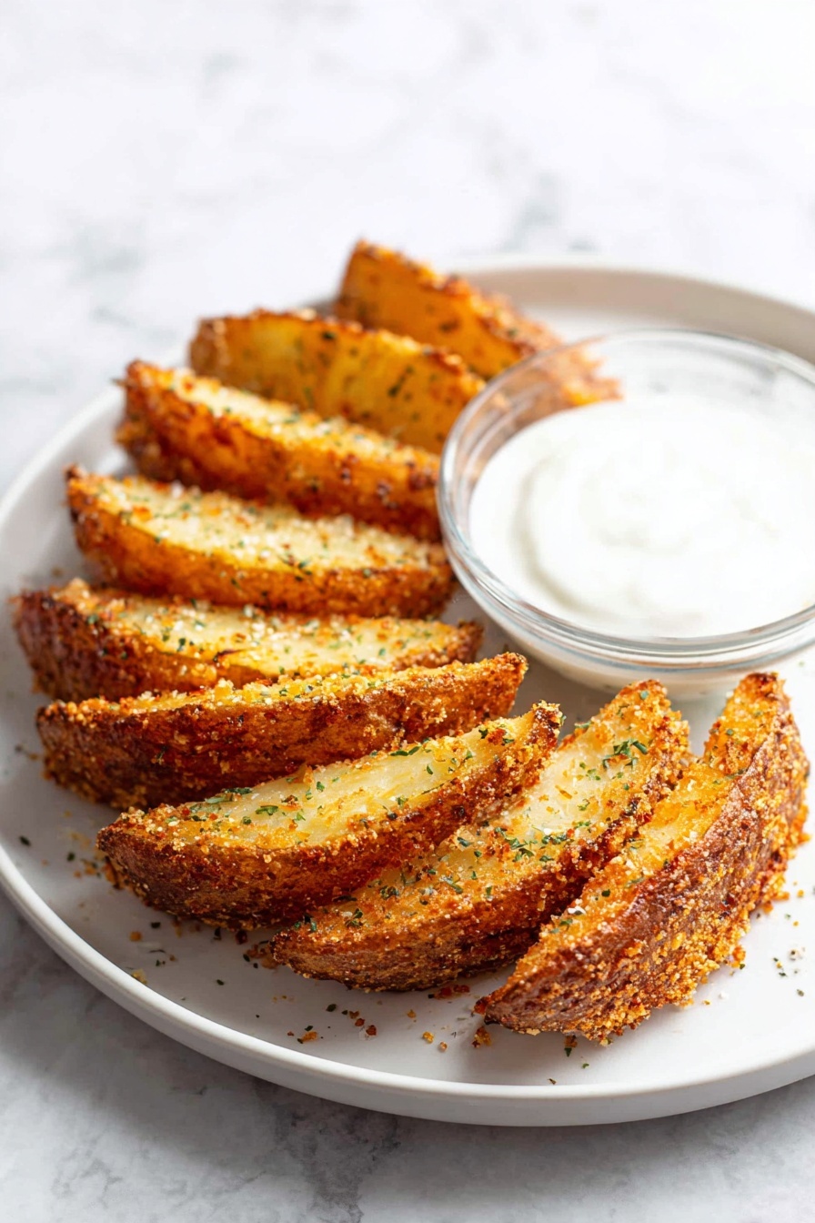 Garlic Parmesan Potato Wedges - Crispy & Flavorful Side Dish