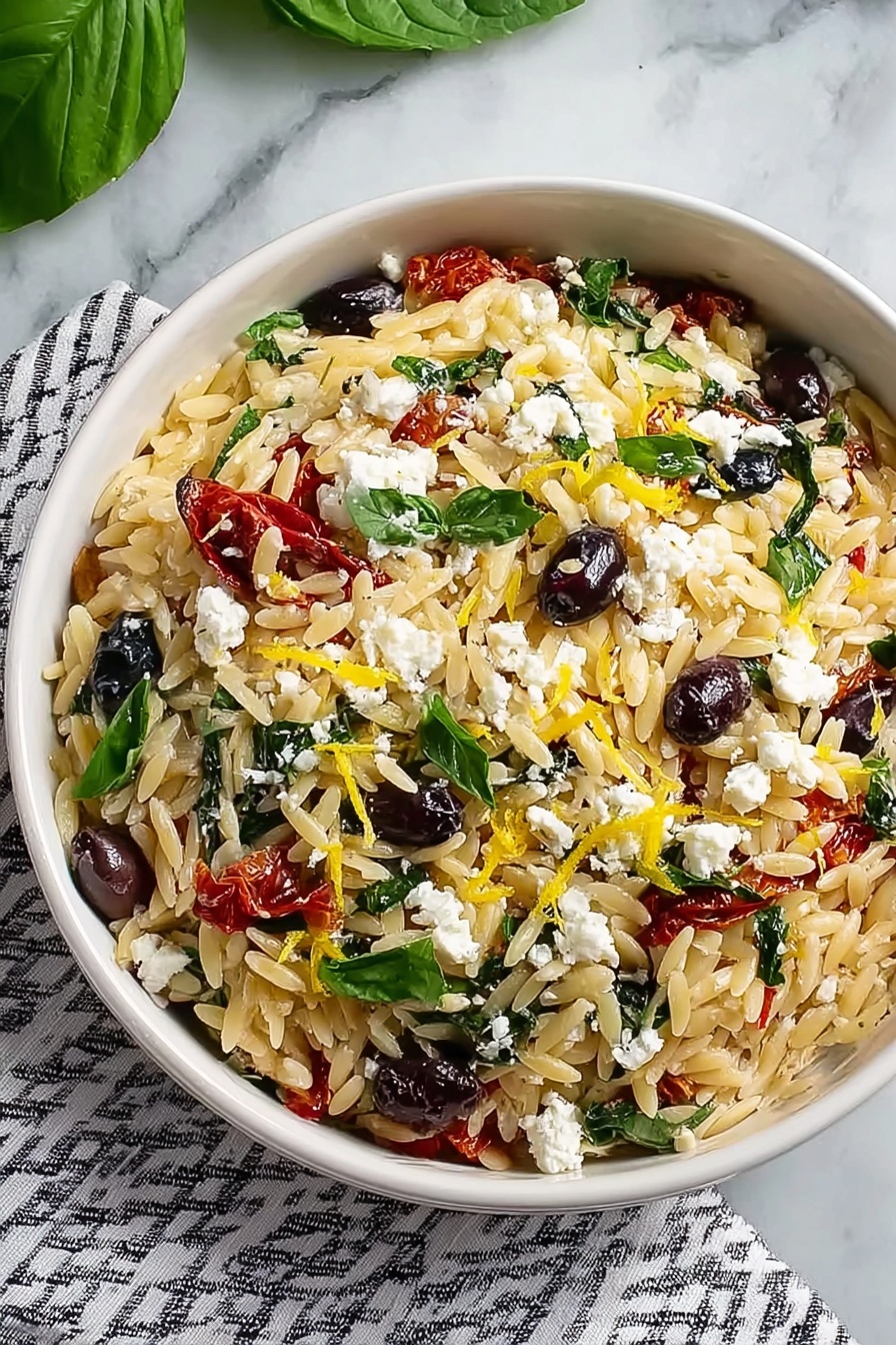 Homemade Orzo Salad with Feta and Sun-Dried Tomatoes – Fresh & Vibrant