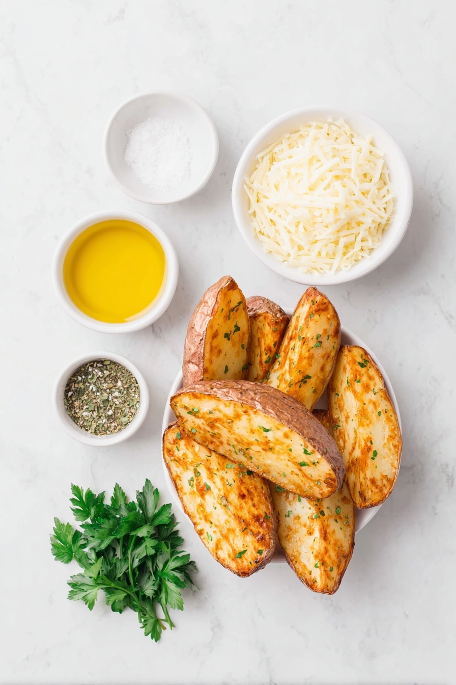 Garlic Parmesan Potato Wedges - Crispy & Flavorful Side Dish