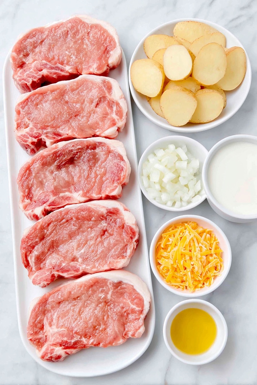 Cheesy Pork Chop and Potato Casserole – Cozy Weeknight Dinner